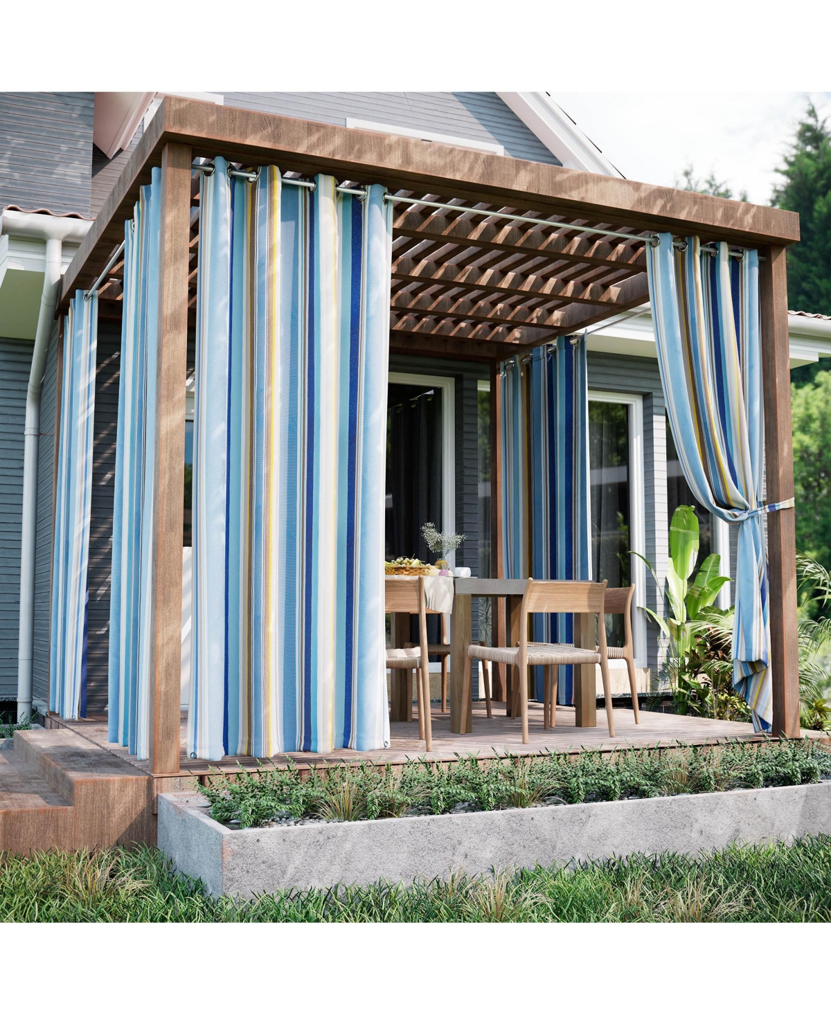 Click here for Outdoor Window Covering Cabana Wide Stripe Grommet... prices