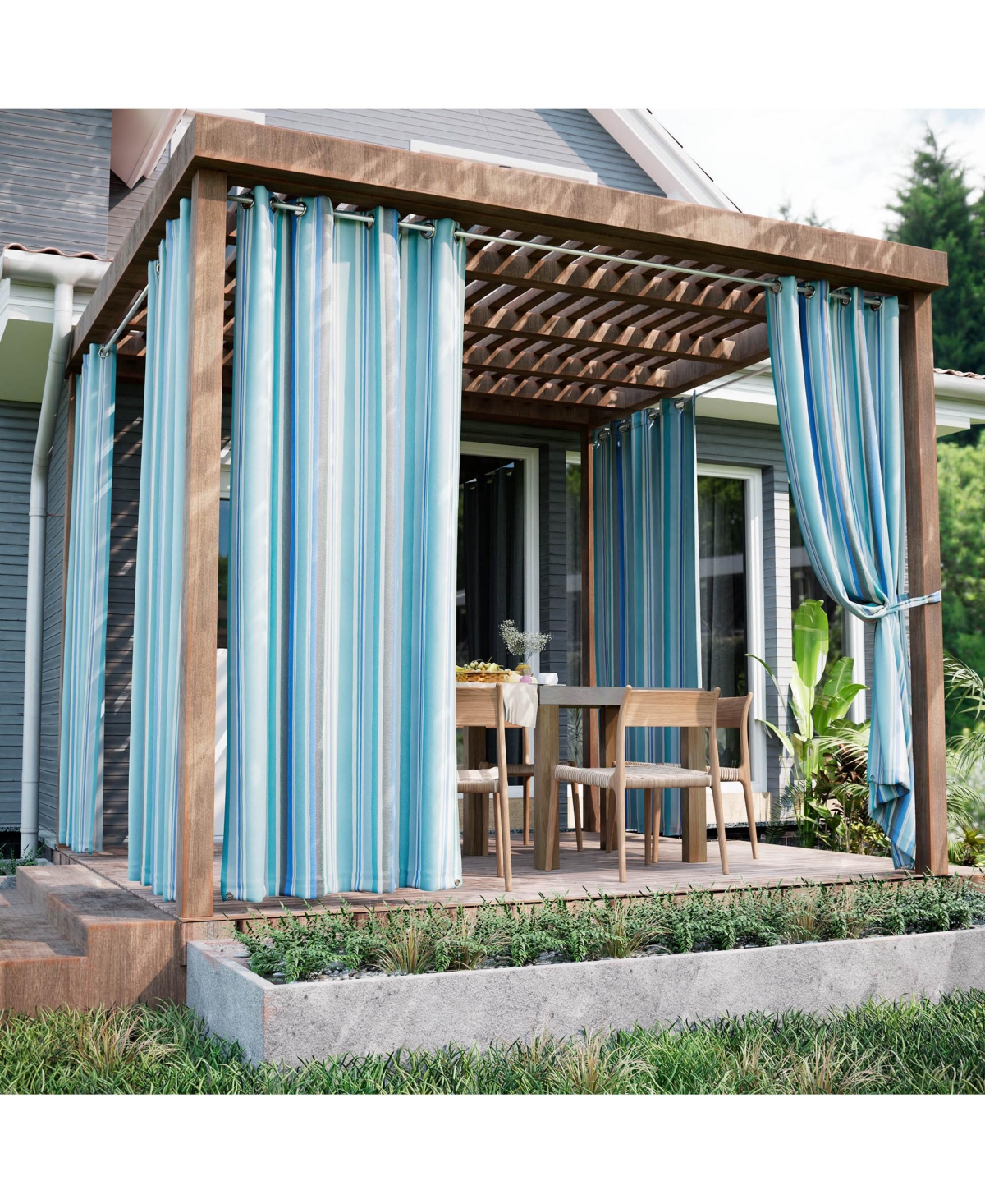 Click here for Outdoor Window Covering Cabana Wide Stripe Grommet... prices