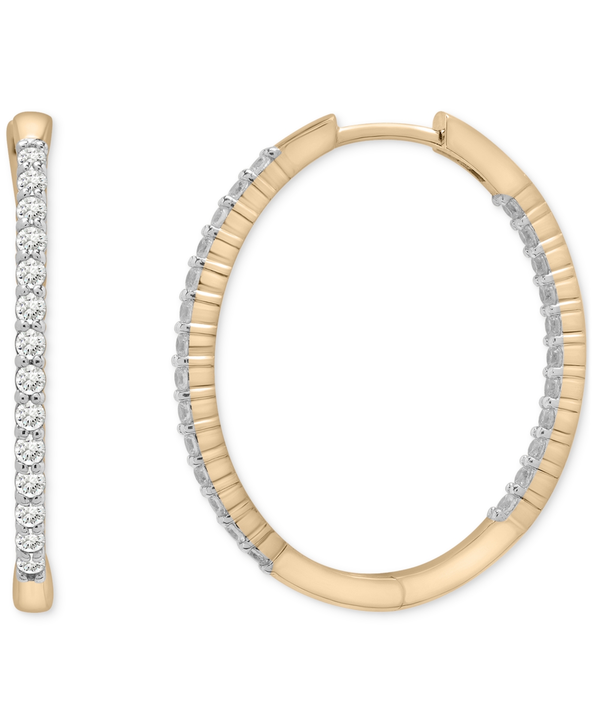 Click here for Diamond Small Hoop Earrings (1 ct. t.w.) in 14k Wh... prices