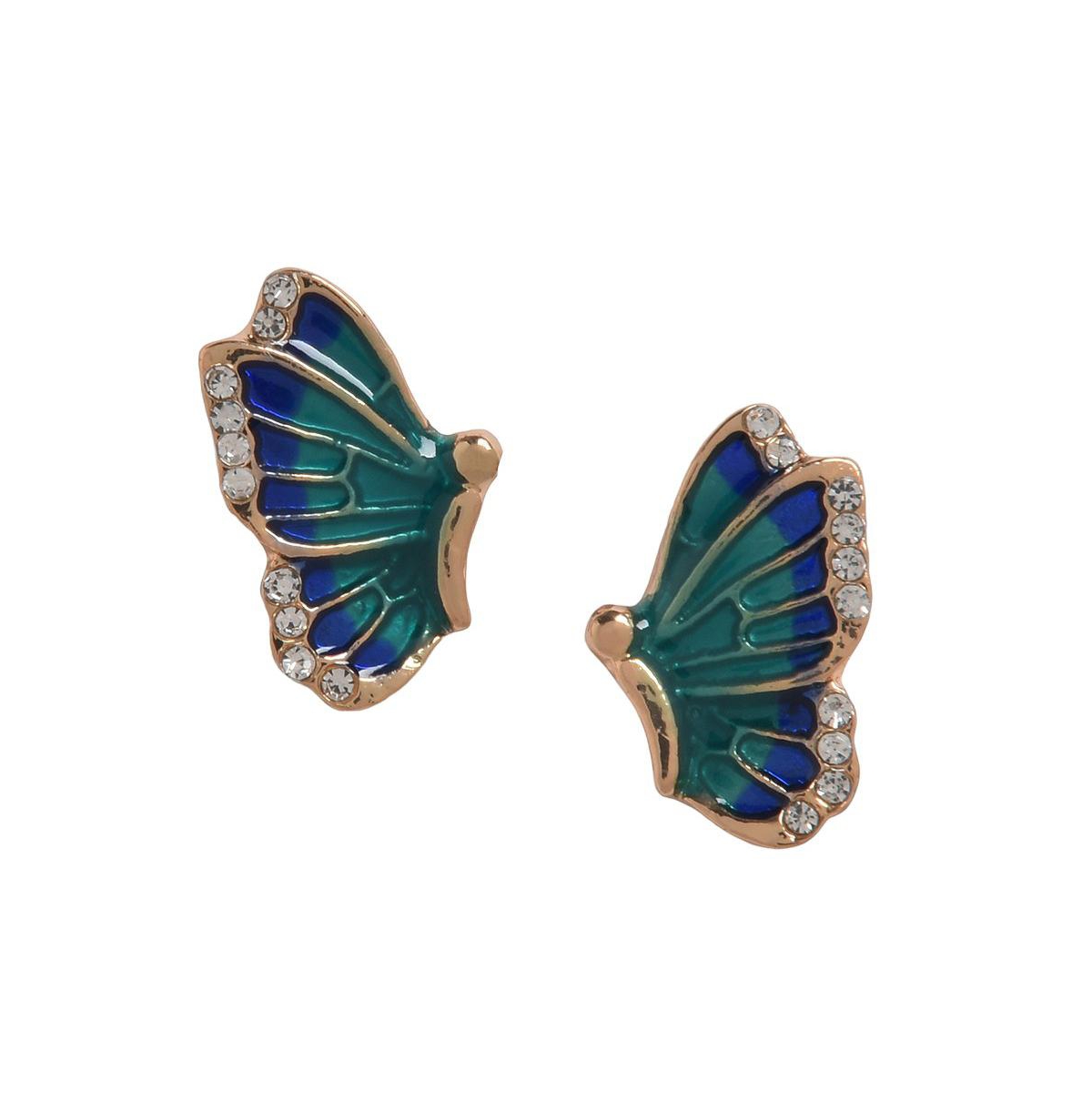Click here for Sohi Womens Butterfly Stud Earrings - Green prices