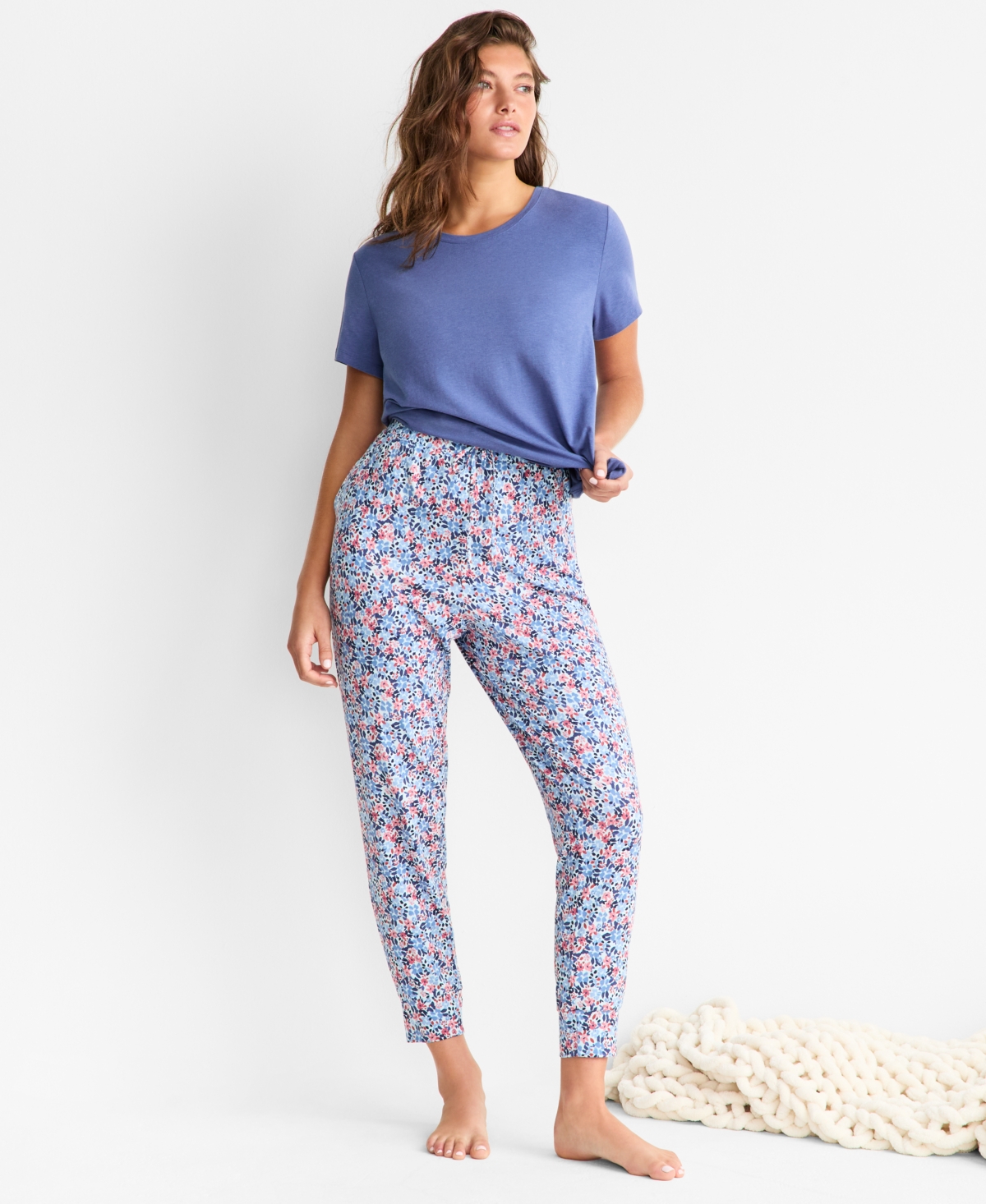 State of Day Womens Jogger Pajama Pants Xs-3X  Created for Macys - Painted Ditsy