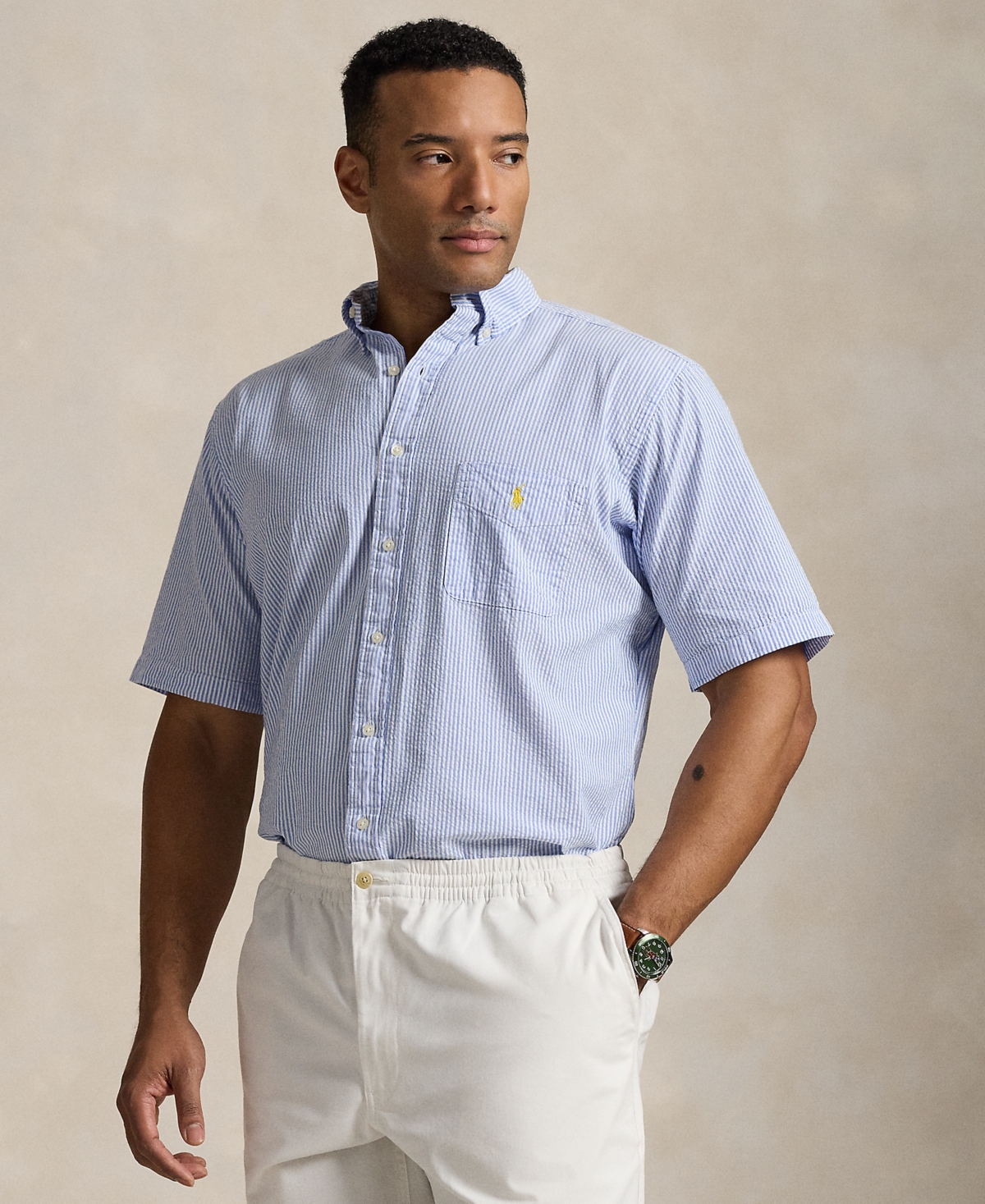 Click here for Polo Ralph Lauren Mens Big & Tall Seersucker Shirt... prices