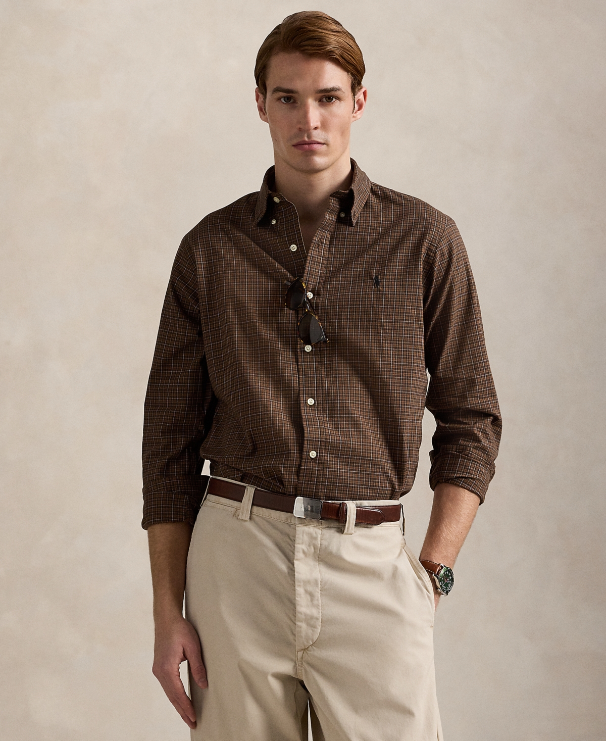 Click here for Polo Ralph Lauren Mens Classic-Fit Plaid Twill Shi... prices