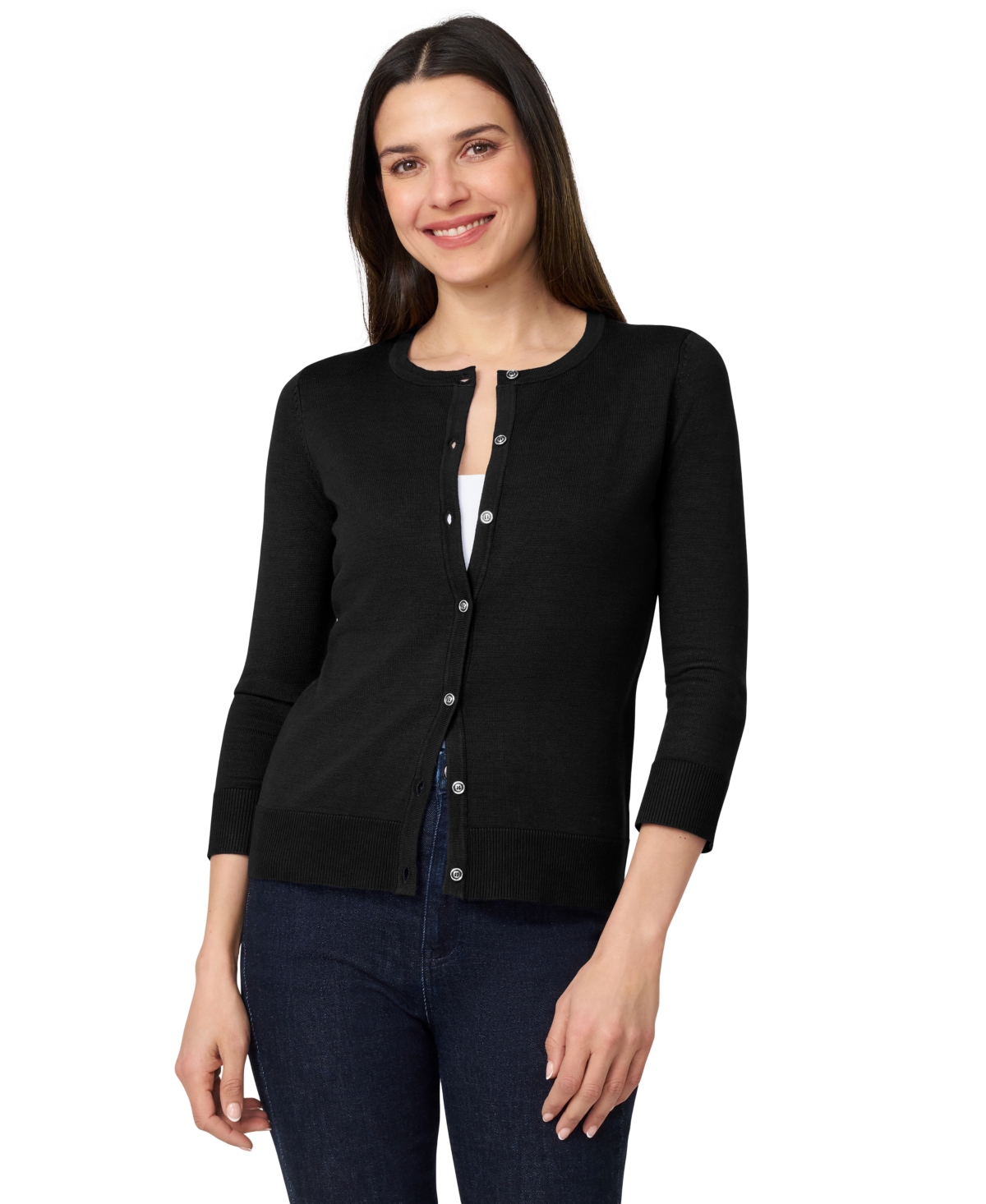 Click here for Melissa Paige Womens Crewneck Button-Front Cardiga... prices