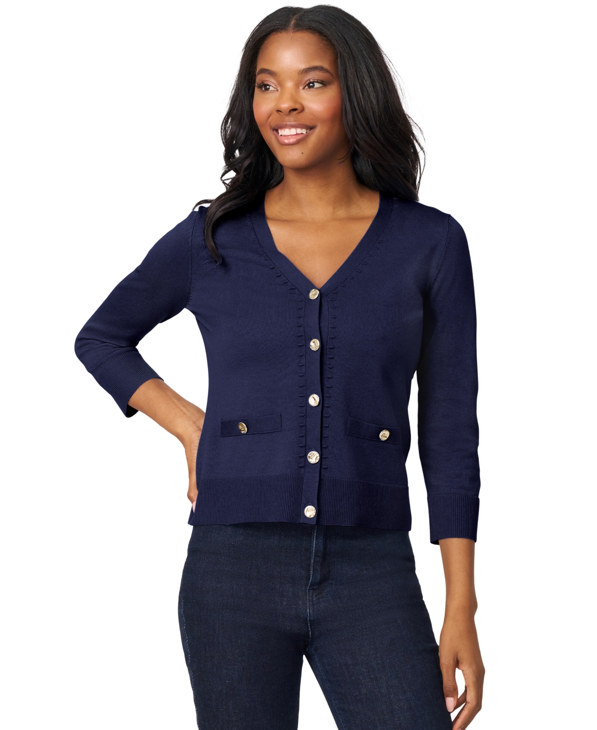 Click here for Melissa Paige Womens V-Neck 3/4-Sleeve Cardigan -... prices