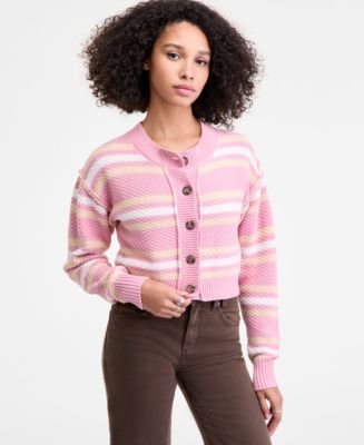 Free People Lila Cropped Striped Cardigan - Macy's