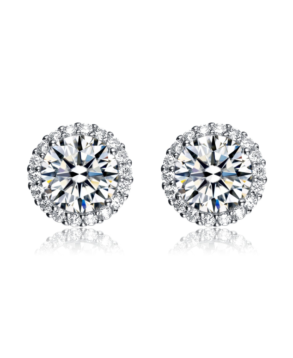 Click here for Genevive Sterling Silver White Gold Plating with C... prices