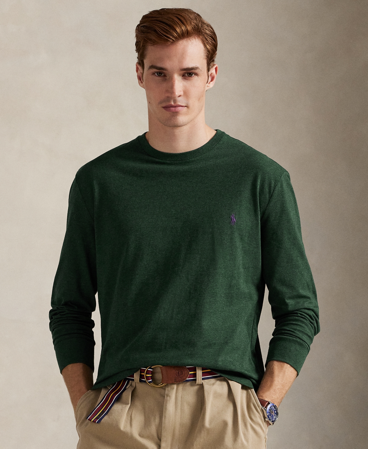 Click here for Polo Ralph Lauren Mens Classic-Fit Jersey Long-Sle... prices
