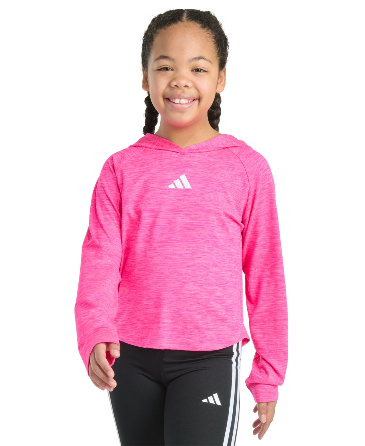 Click here for adidas Big Girls Long-Sleeve Hooded Melange Top -... prices