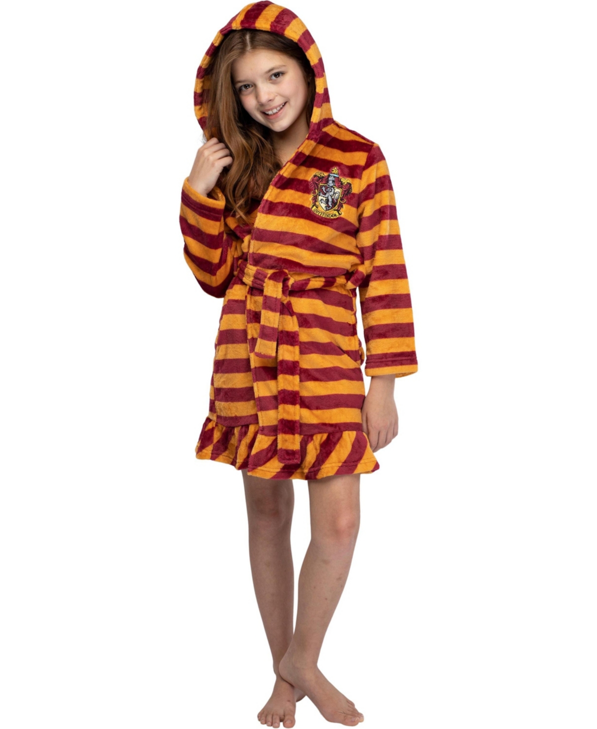 Click here for Harry Potter Girls Hogwarts Houses Striped Ruffle... prices