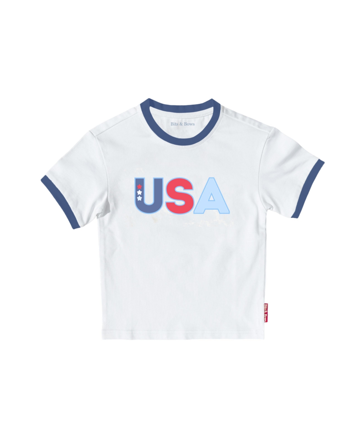 Click here for Bits & Bows Girls Usa Crewneck T-Shirt - Blue/whit... prices