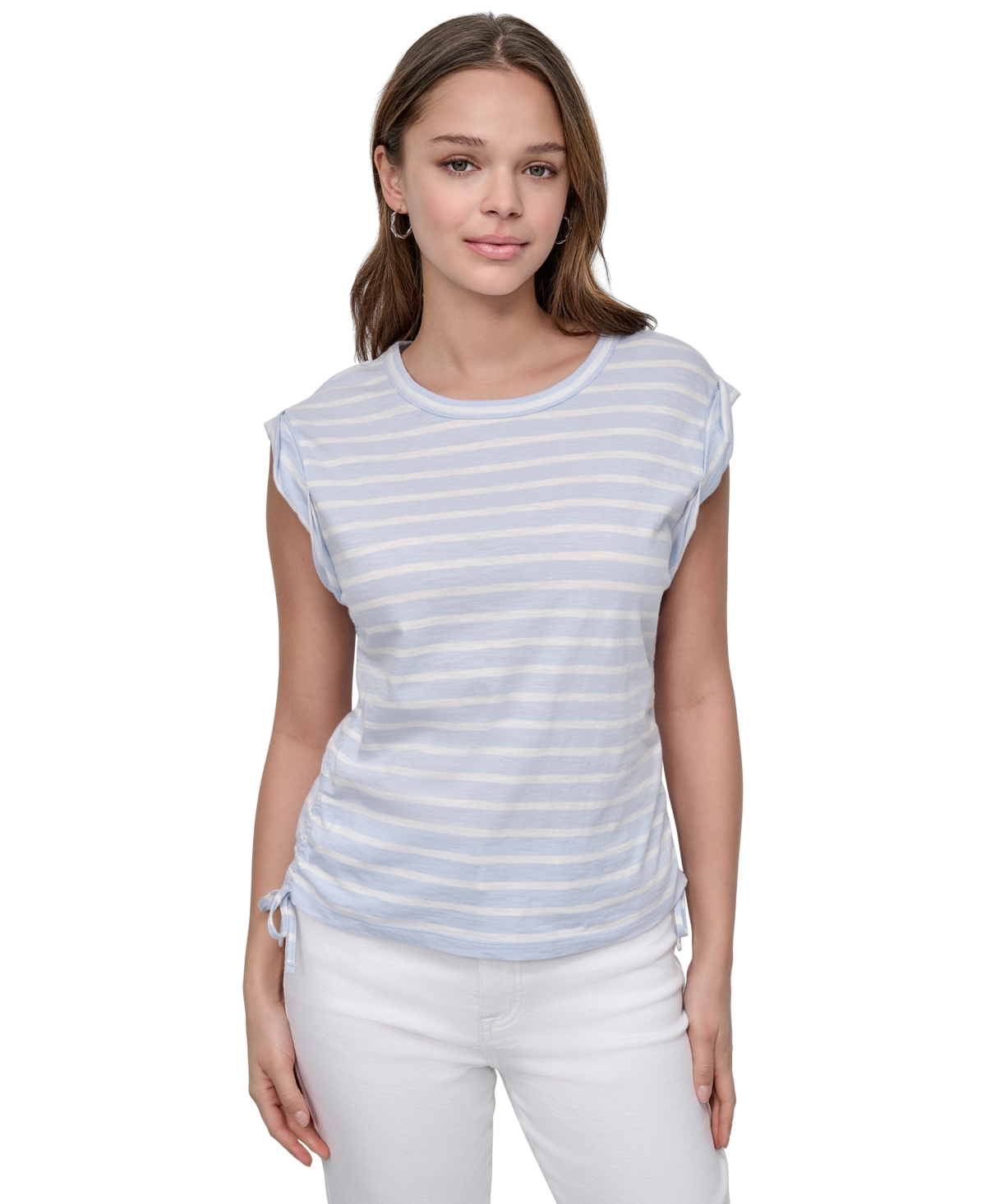 Click here for Dkny Jeans Petite Cotton Ruched Side-Tie Sleeveles... prices