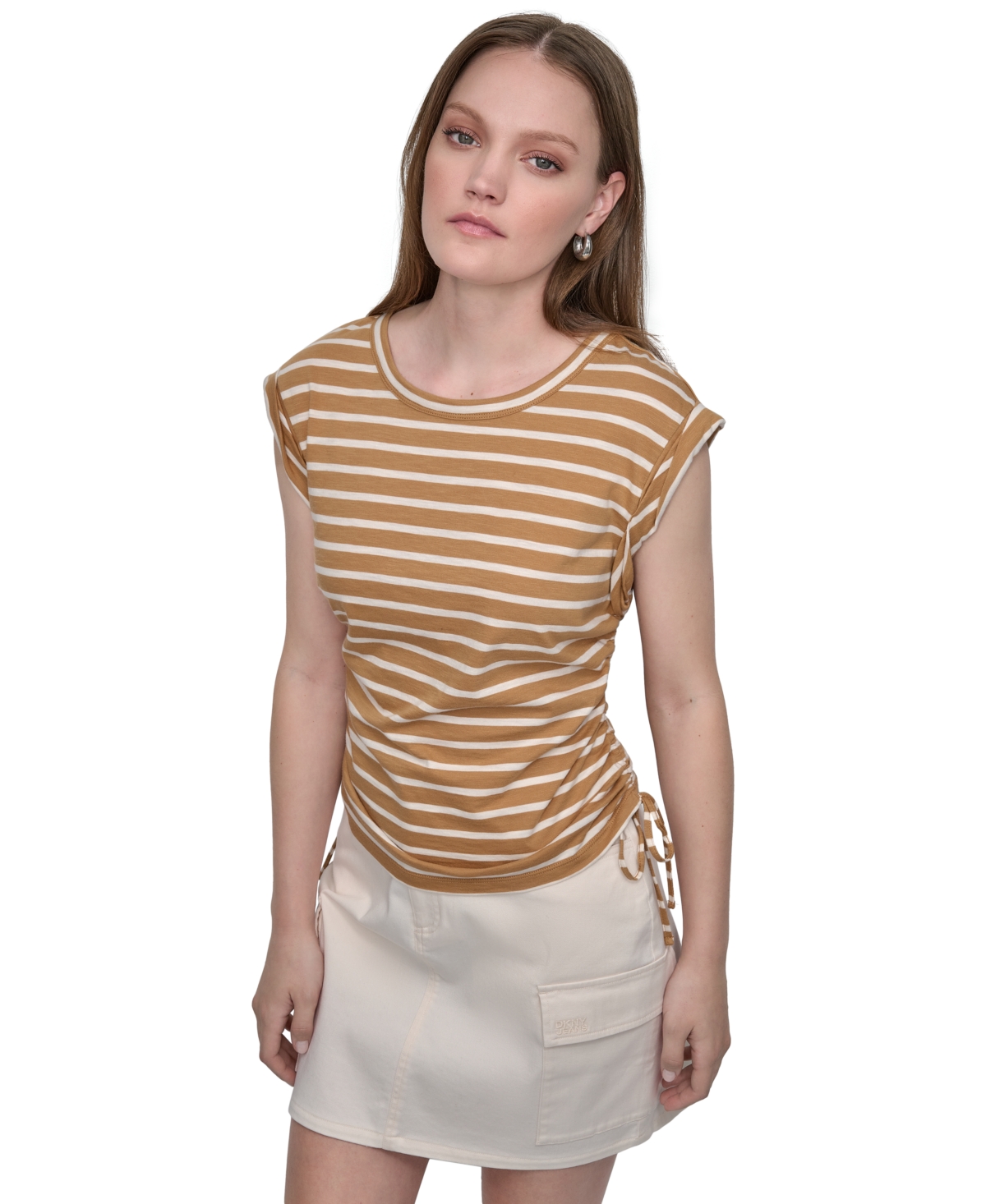 Click here for Dkny Jeans Petite Cotton Ruched Side-Tie Sleeveles... prices
