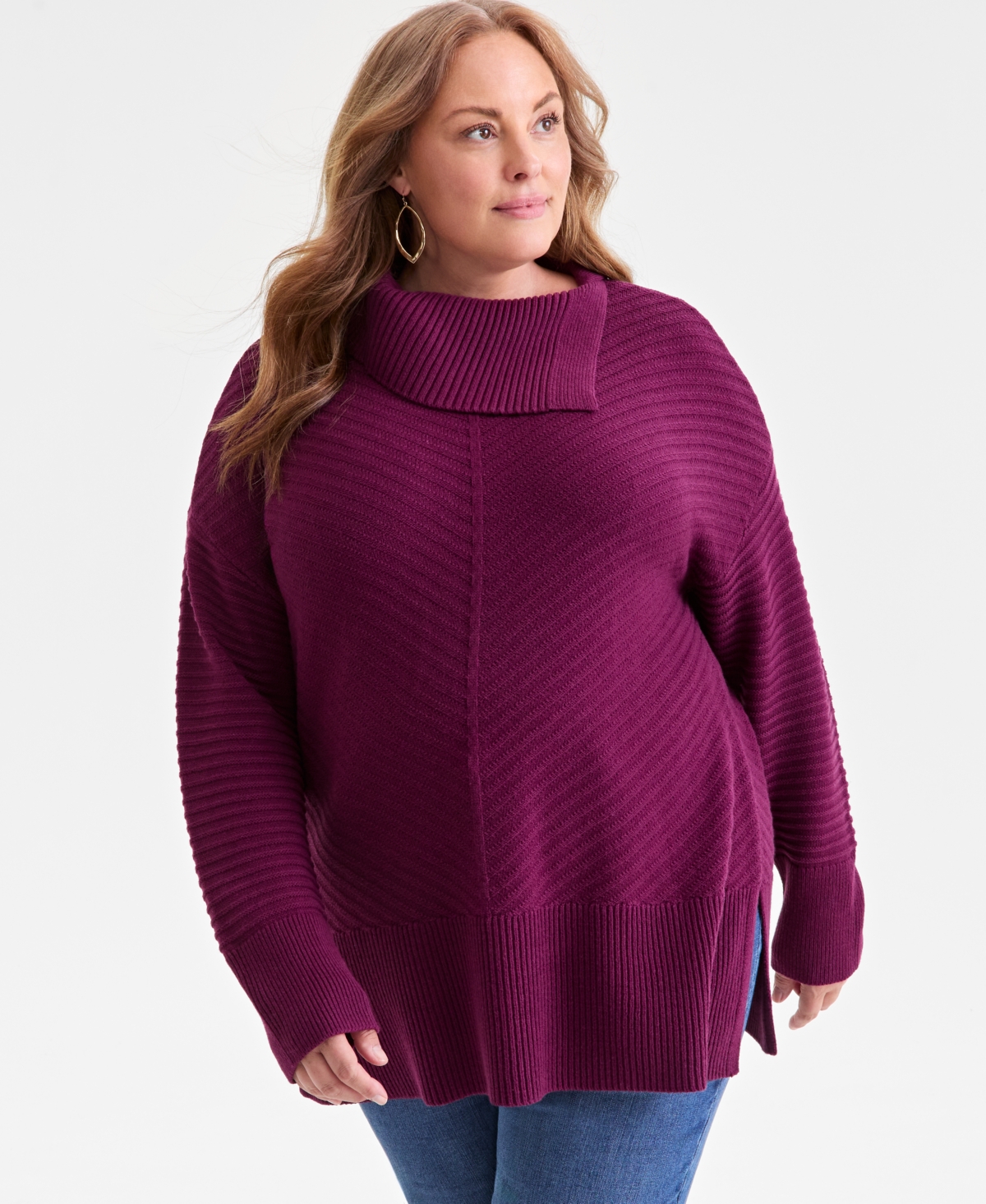 Click here for Style & Co Plus Size Envelope Neckline Tunic Sweat... prices