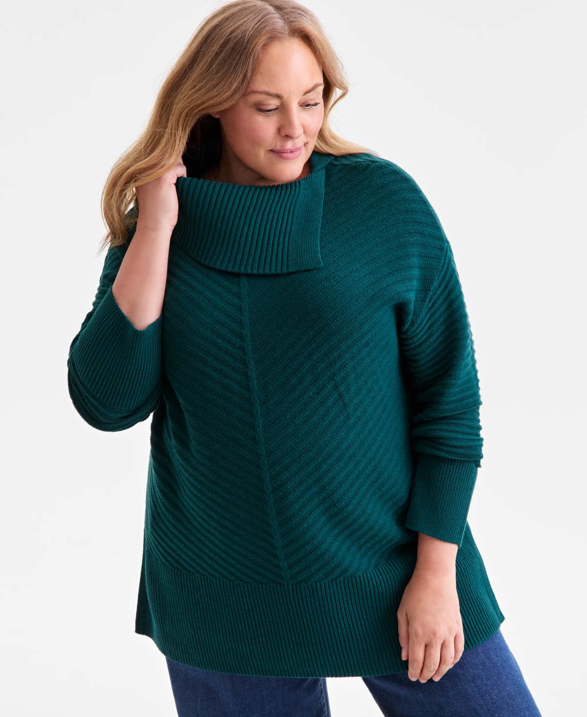 Click here for Style & Co Plus Size Envelope Neckline Tunic Sweat... prices