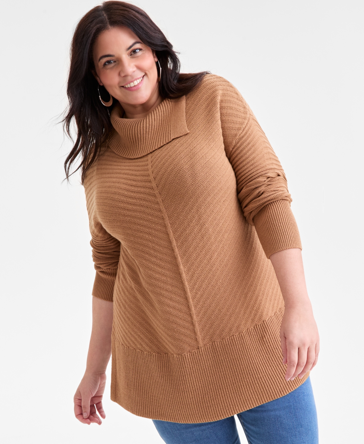 Click here for Style & Co Plus Size Envelope Neckline Tunic Sweat... prices
