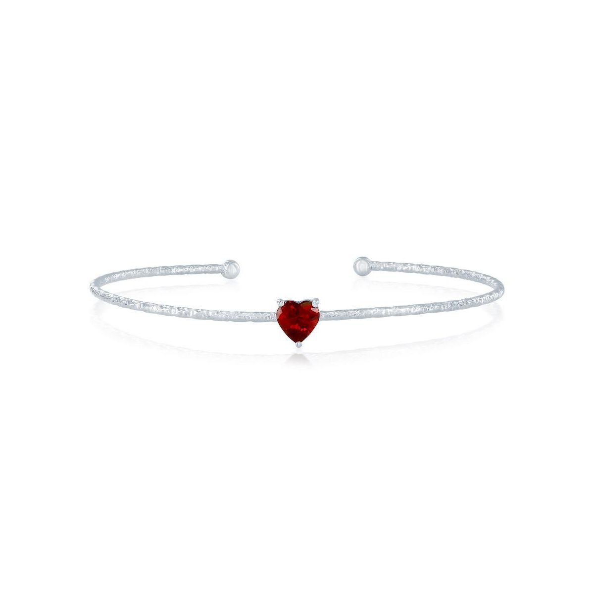 Click here for Simona Sterling Silver  Birthstone Cz Heart Bangle... prices