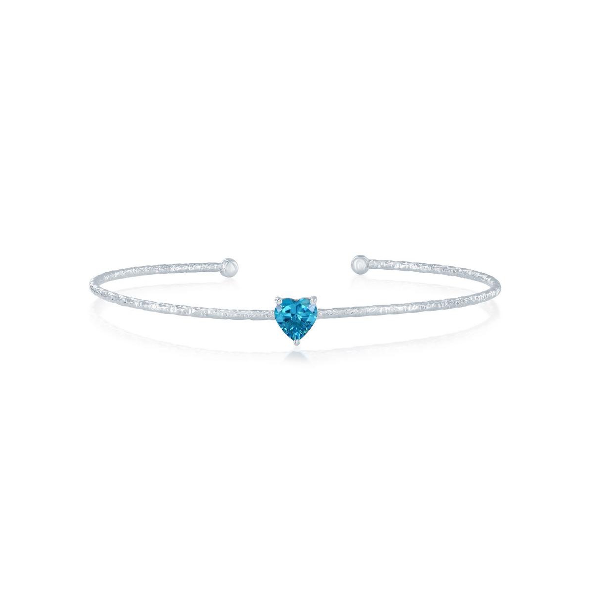 Click here for Simona Sterling Silver  Birthstone Cz Heart Bangle... prices