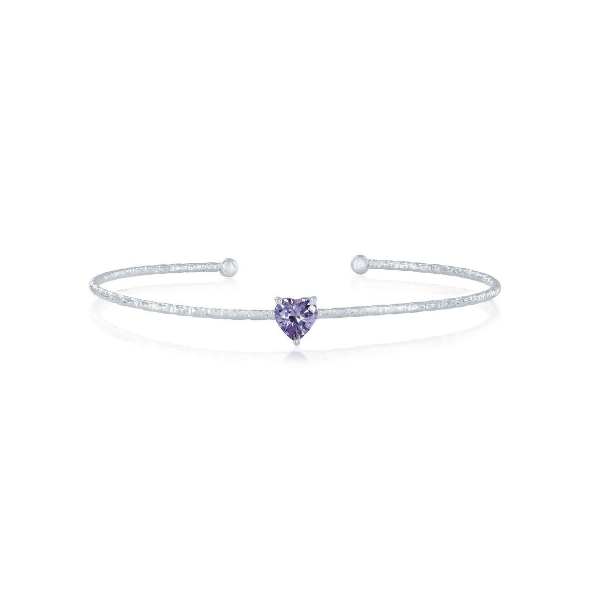 Click here for Simona Sterling Silver  Birthstone Cz Heart Bangle... prices