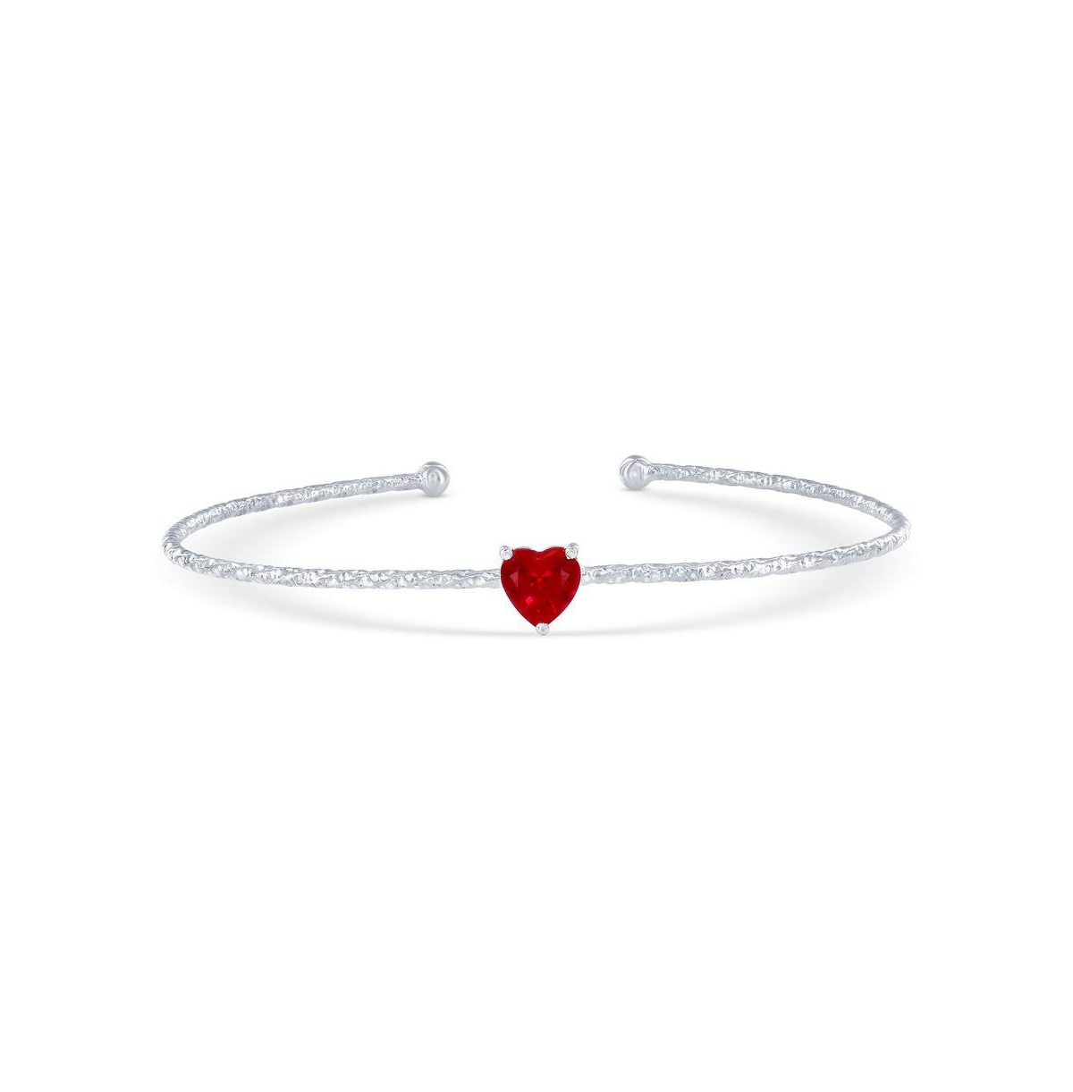 Click here for Simona Sterling Silver  Birthstone Cz Heart Bangle... prices