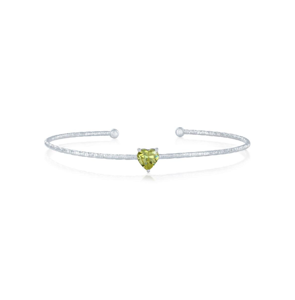 Click here for Simona Sterling Silver  Birthstone Cz Heart Bangle... prices