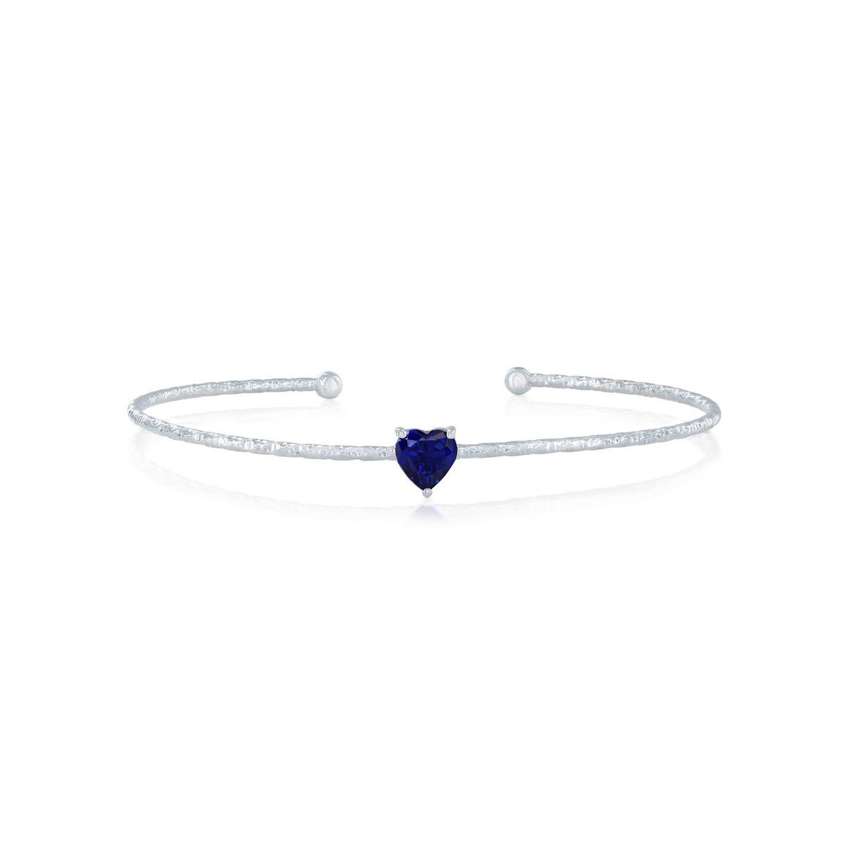 Click here for Simona Sterling Silver  Birthstone Cz Heart Bangle... prices