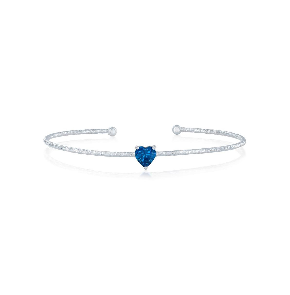Click here for Simona Sterling Silver  Birthstone Cz Heart Bangle... prices