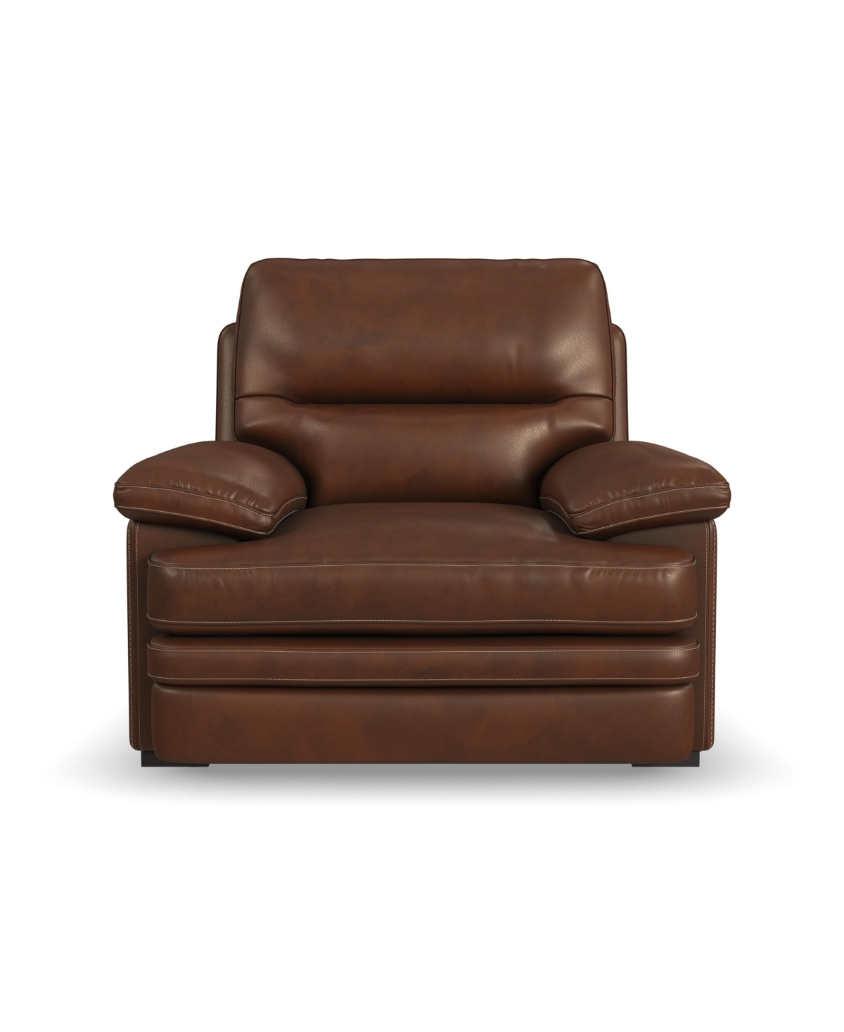 Click here for Flexsteel David 48 David Pecan Leather Chair - Pec... prices