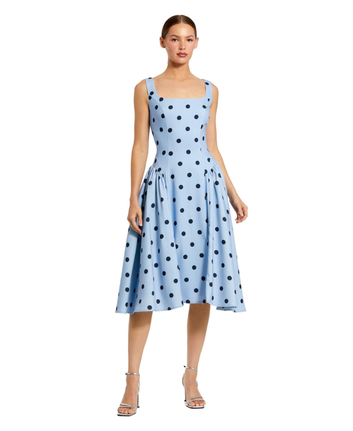 Click here for Mac Duggal Womens Polka Dot A-Line Midi Dress with... prices
