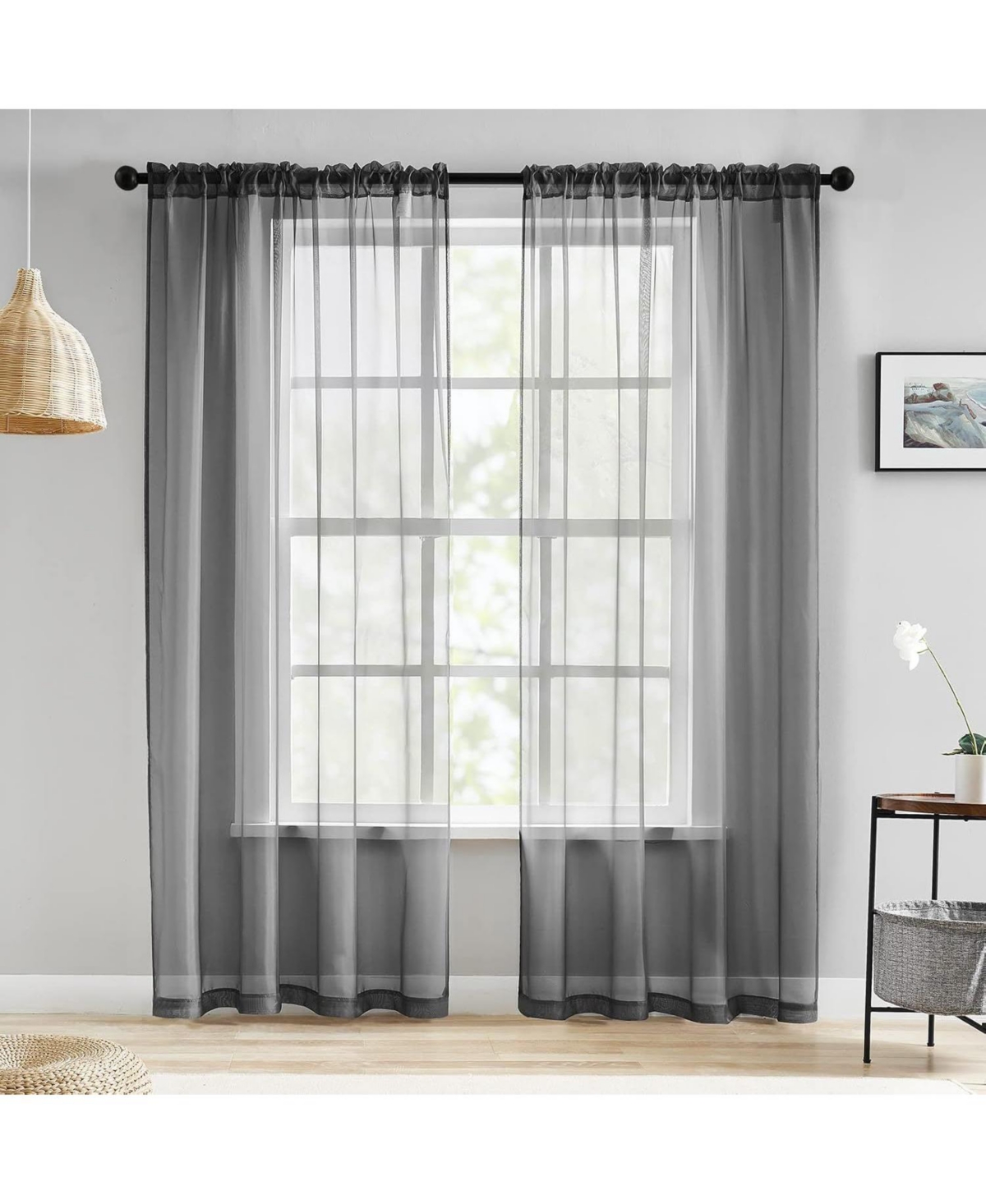 Click here for Kate Aurora Hotel Lux 2 Piece Charcoal Gray Rod Po... prices