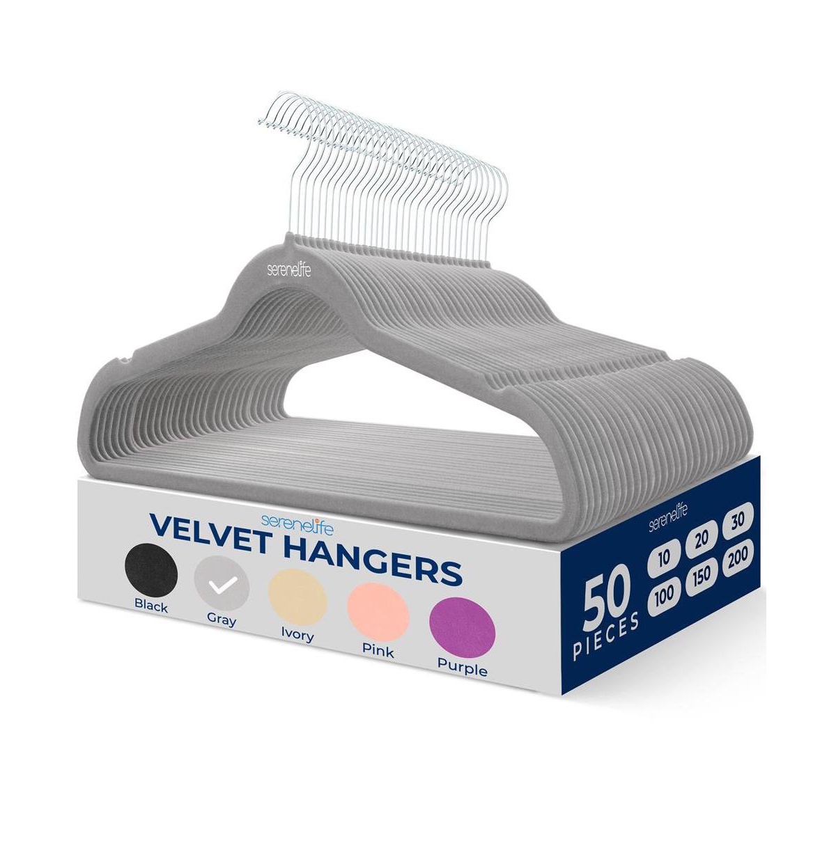 Click here for SereneLife 50 Pack Velvet Hangers - Non-Slip  360&... prices