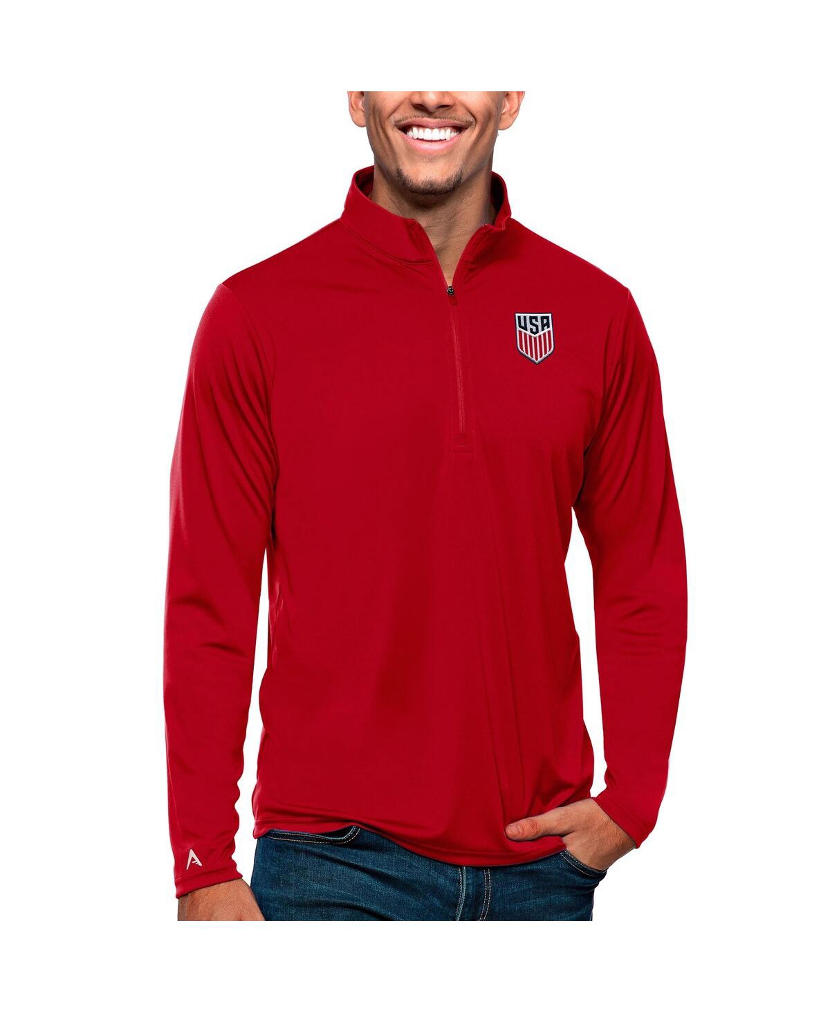 Click here for Antigua Mens Red Usmnt Tribute Quarter-Zip Pullove... prices