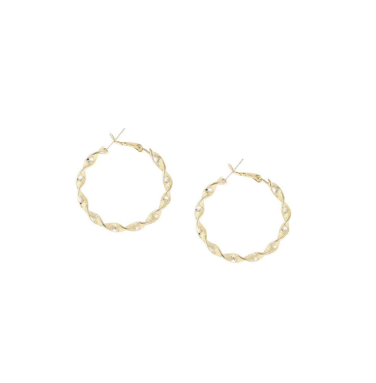 Click here for Sohi Womens Silver Twisted Hoop Earrings - Gold prices