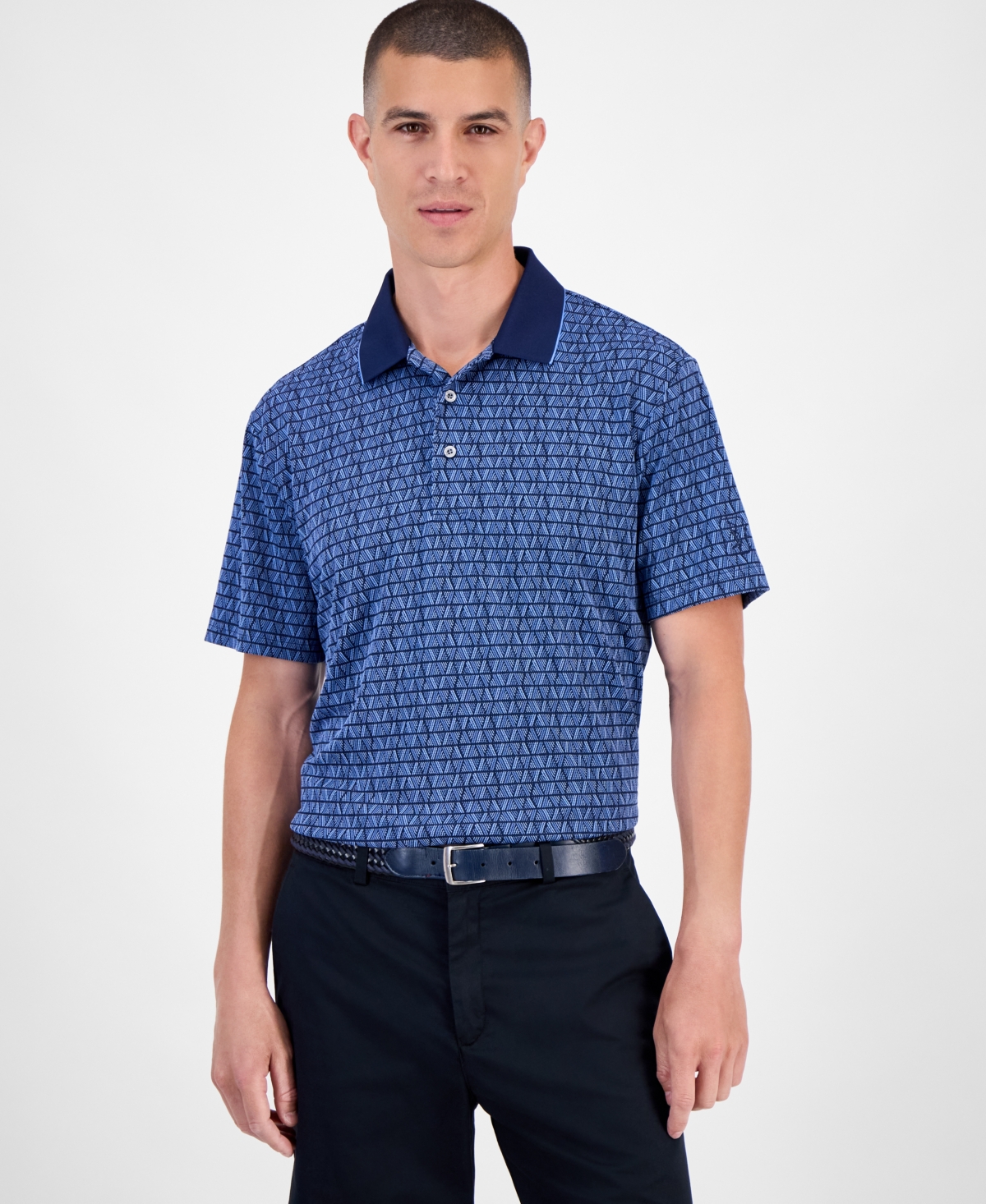 Click here for Pga Tour Mens Argyle Jacquard Polo Shirt - Peacoat prices