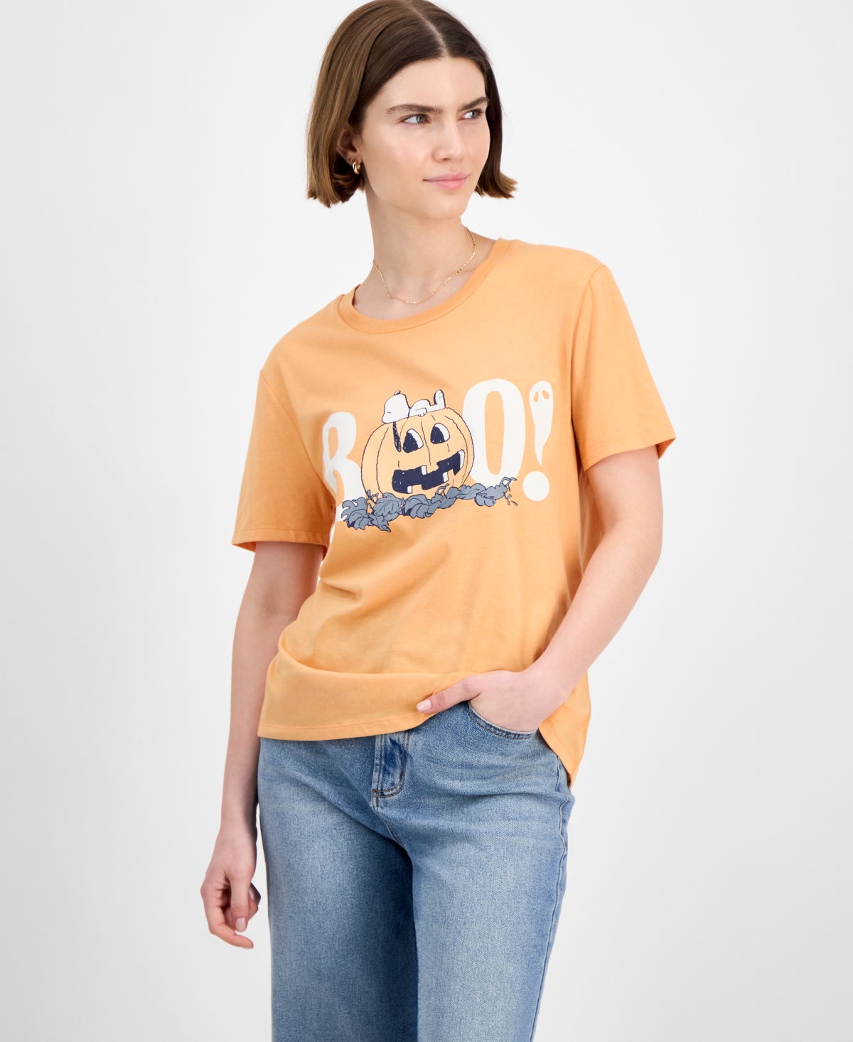 Click here for Love Tribe Juniors Snoopy Halloween Boo T-Shirt -... prices