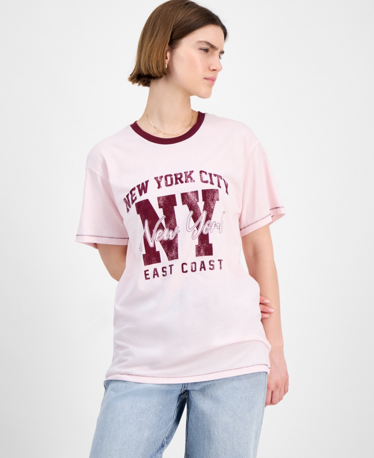Click here for Rebellious One Juniors New York City Crewneck T-Sh... prices