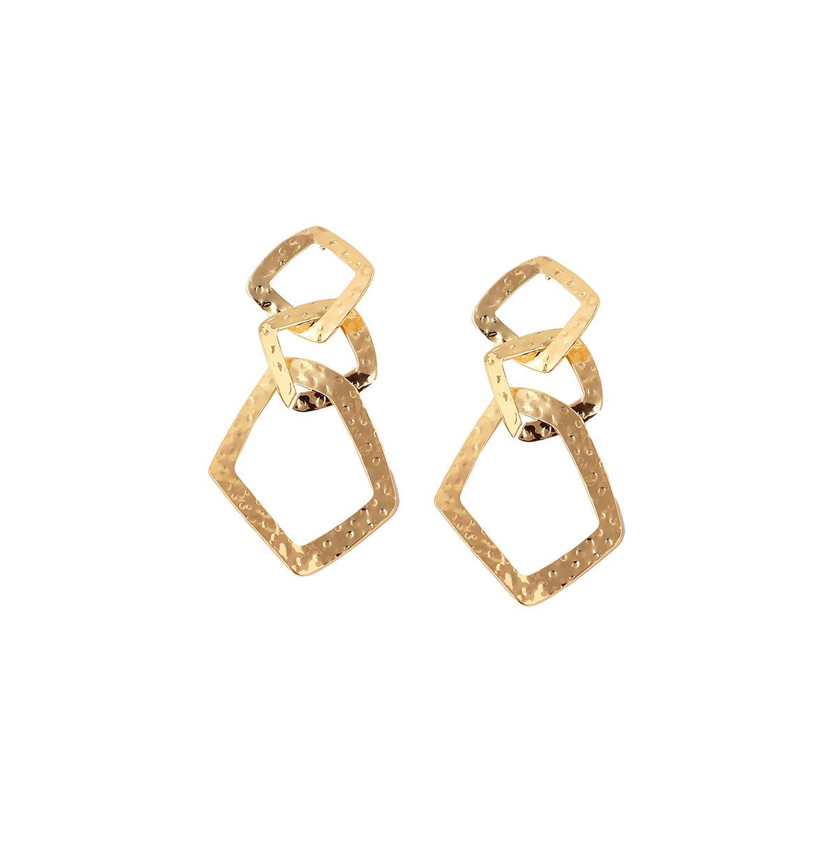 Click here for Sohi Womens White Link Drop Earrings - Gold prices