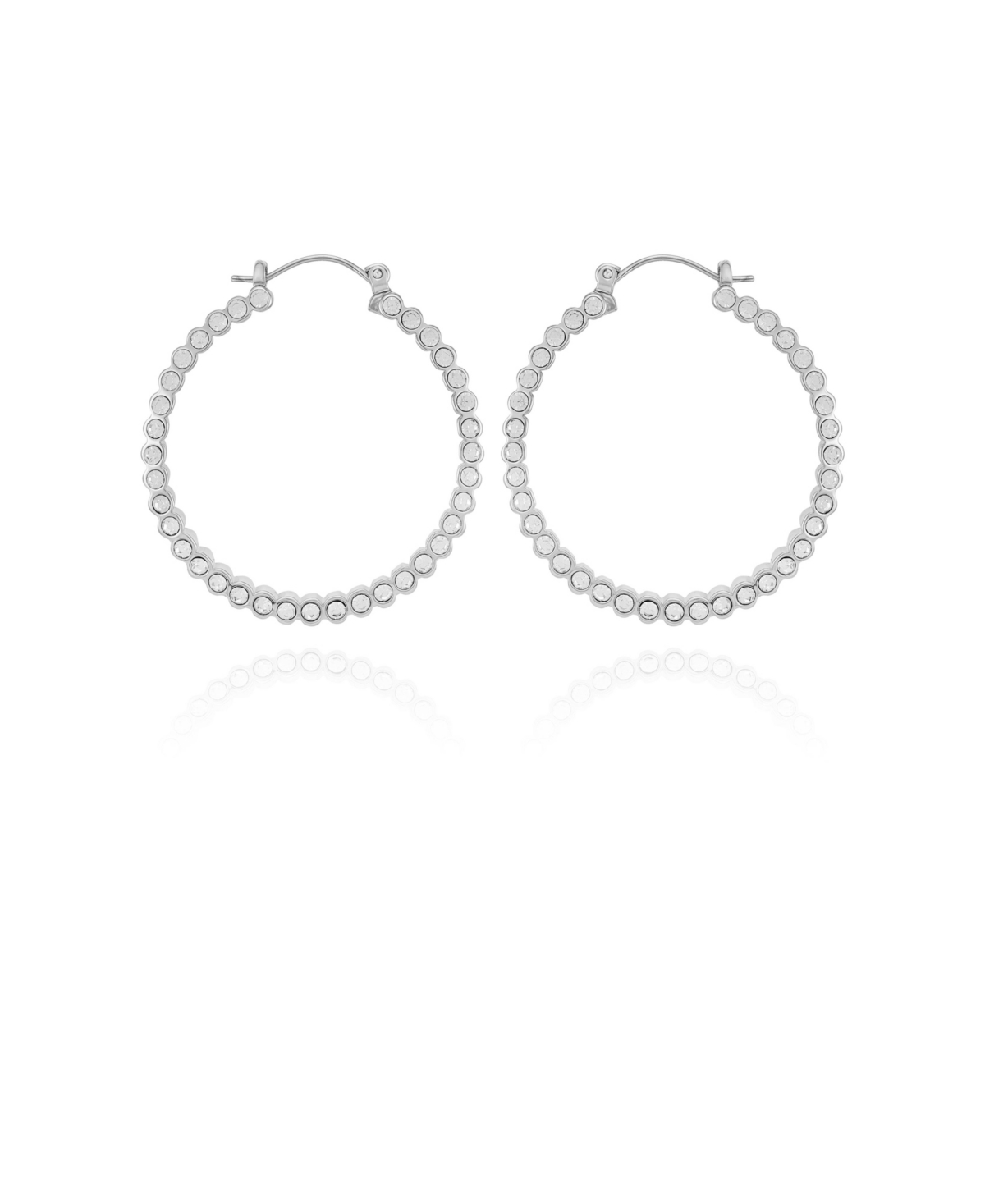 Click here for Vince Camuto Silver-Tone Textured Hoop Earrings -... prices