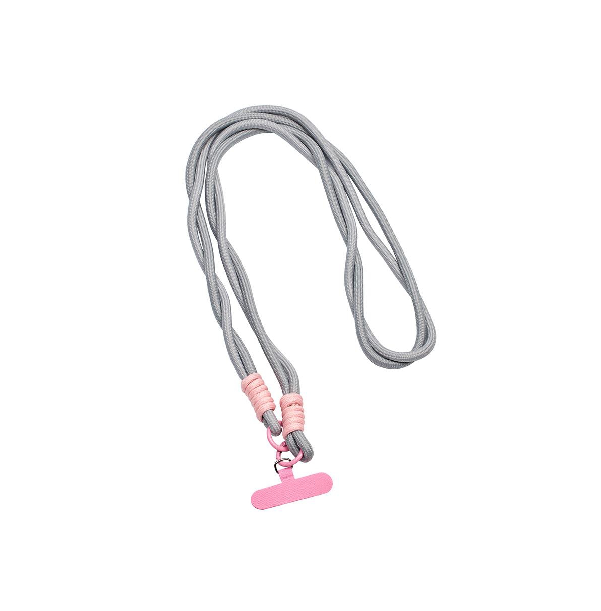 Click here for Auramma Loose Braid Lanyard - Gray / pink prices