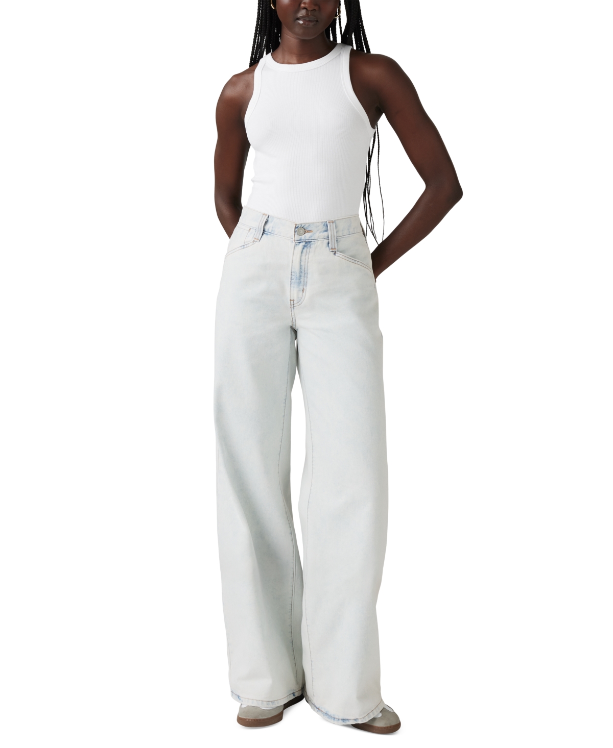 Click here for Levis Womens Mid Rise Cotton 94 Baggy Jeans - Cool... prices