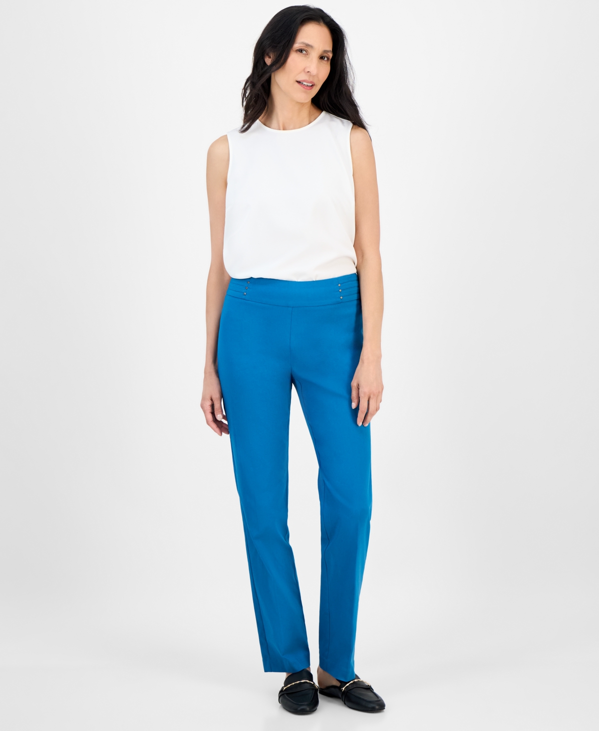 Click here for Jm Collection Womens Studded-Rivet Pull-On Pants -... prices