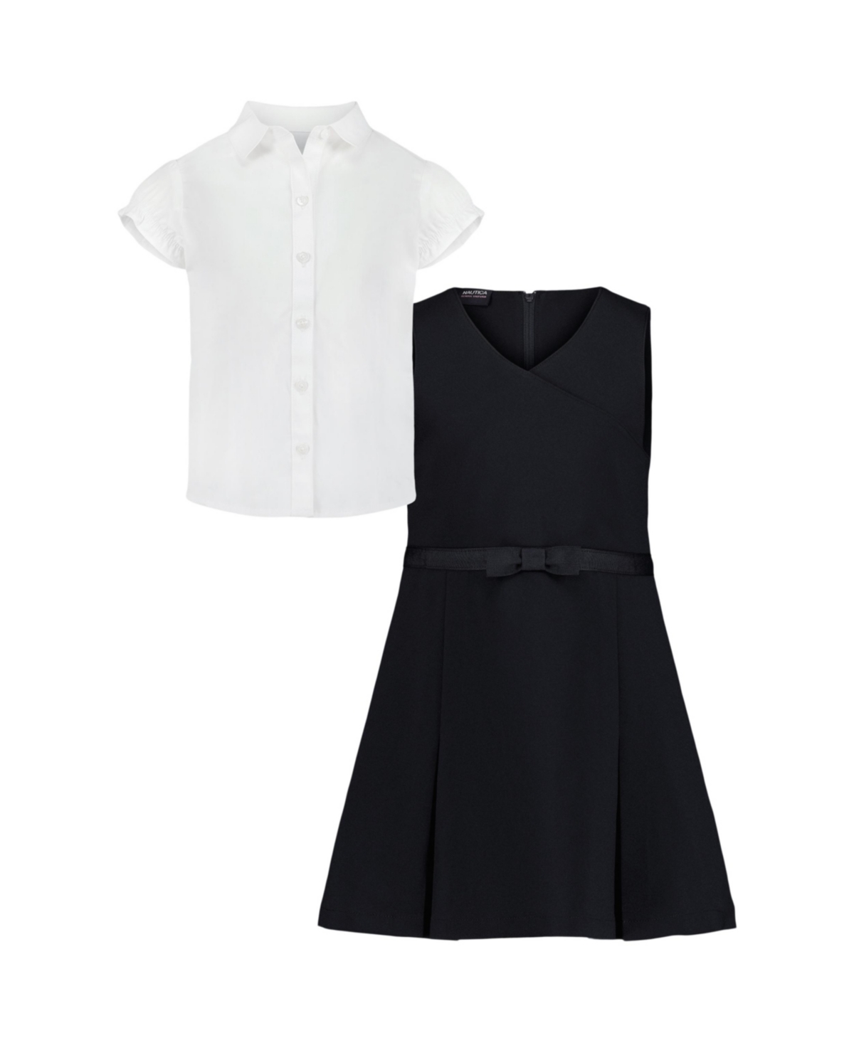 Click here for Nautica Little Girls 2-Piece Pleat Front Jumper an... prices