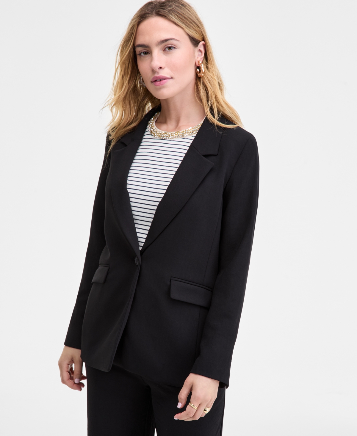 Click here for On 34th Womens Relaxed Crepe Blazer  Macys Exclusi... prices