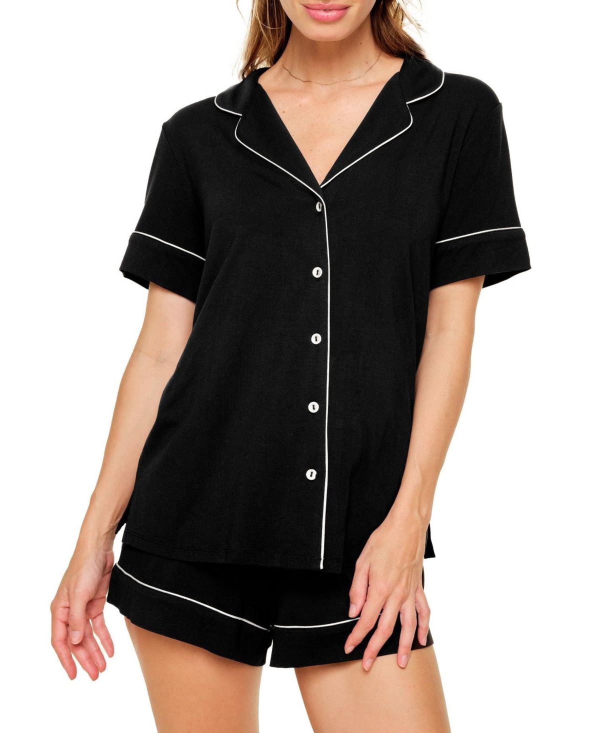Click here for Adore Me Jane Womens Pajama Shirt & Shorts Set - B... prices