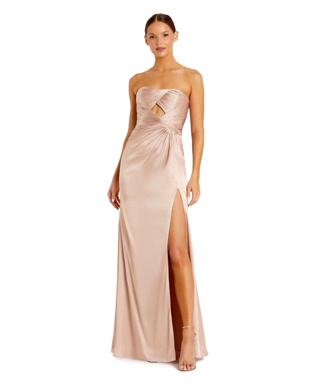 Click here for Mac Duggal Womens Strapless Charmeuse Wrap Gown Wi... prices
