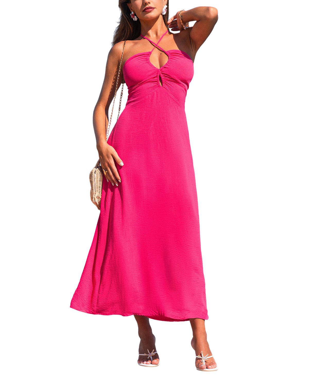 Click here for Cupshe Womens Pinky Promise Pink Maxi Beach Dress... prices