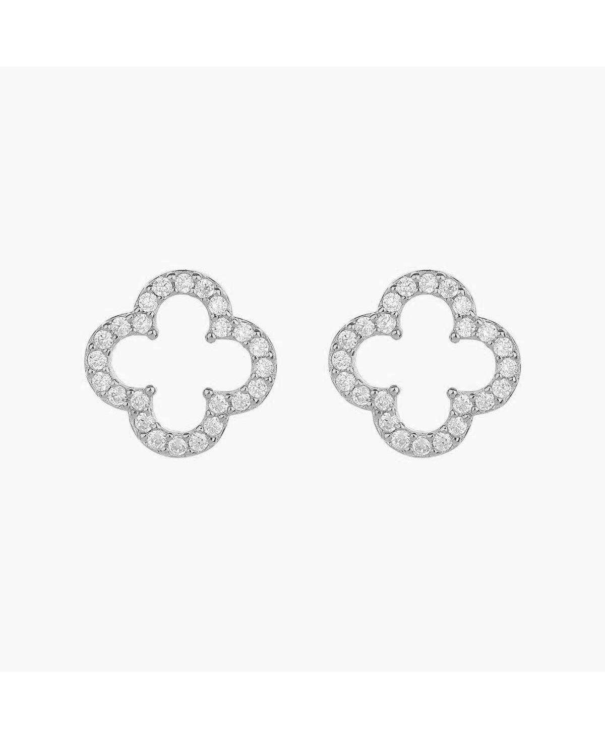 Click here for Sterling Silver 18k Gold Plated Aria Clover Stud E... prices
