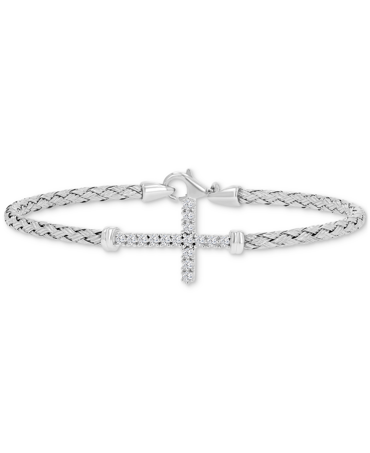Click here for Macys Cubic Zirconia Cross Charm Bracelet in Sterl... prices