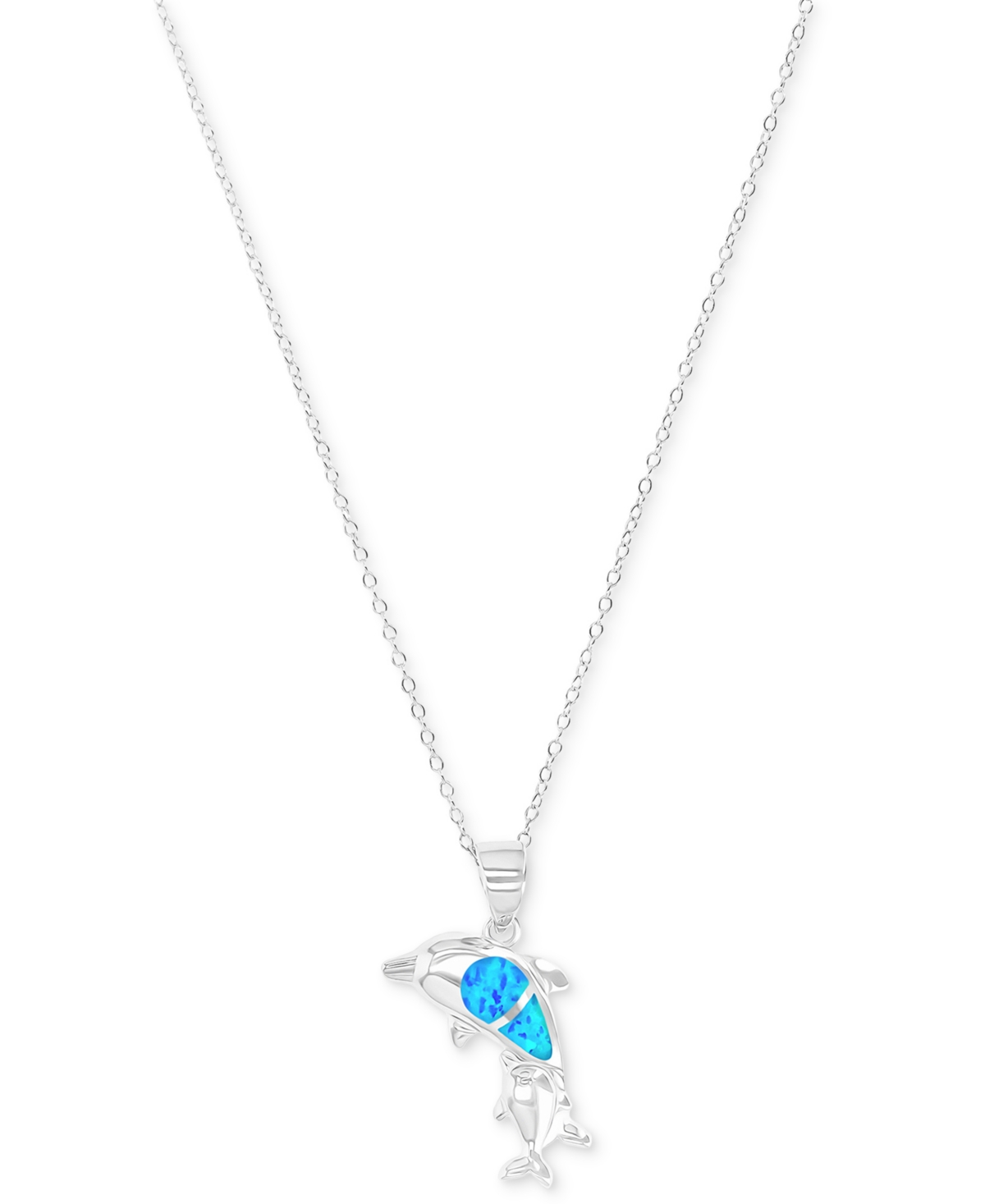 Click here for Macys Opal Dolphin Pendant Necklace - Rhodium prices