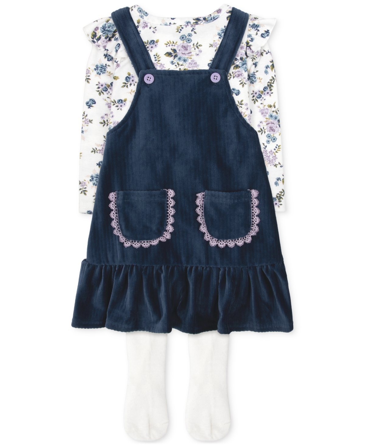Click here for Baby Essentials Baby Girls Velour Rib Knit Jumper... prices